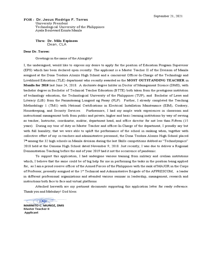 University President Technological University of The Philippines | PDF ...