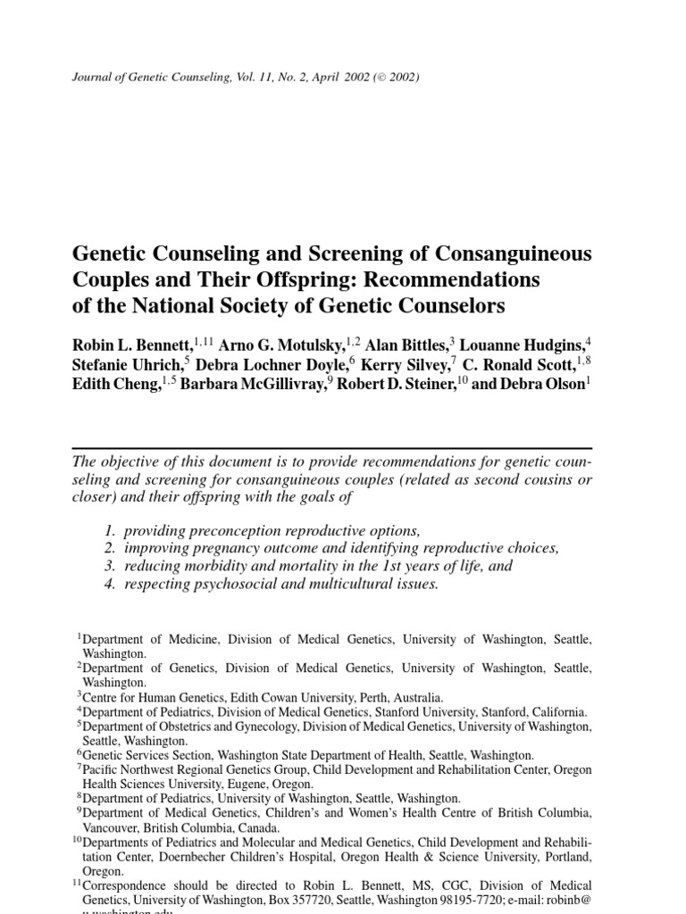 Journal Of Genetic Counseling Pdf Incest Kinship And Descent