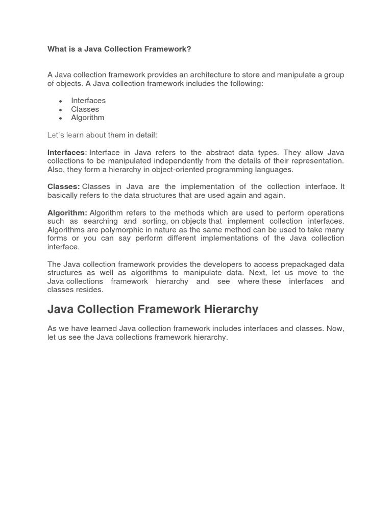 Java Collection Framework 1 Pdf Array Data Structure Method Computer Programming