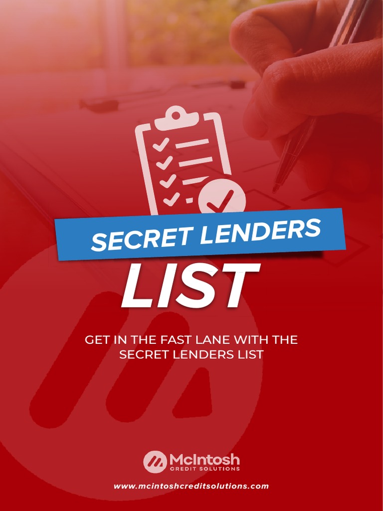 Secret Lenders List-MCS | PDF | Finance & Money Management | Credit
