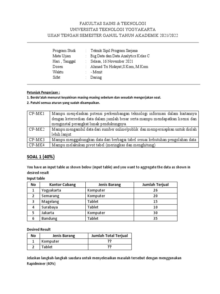 Uts Big Data Sipil C - Ahmad | PDF
