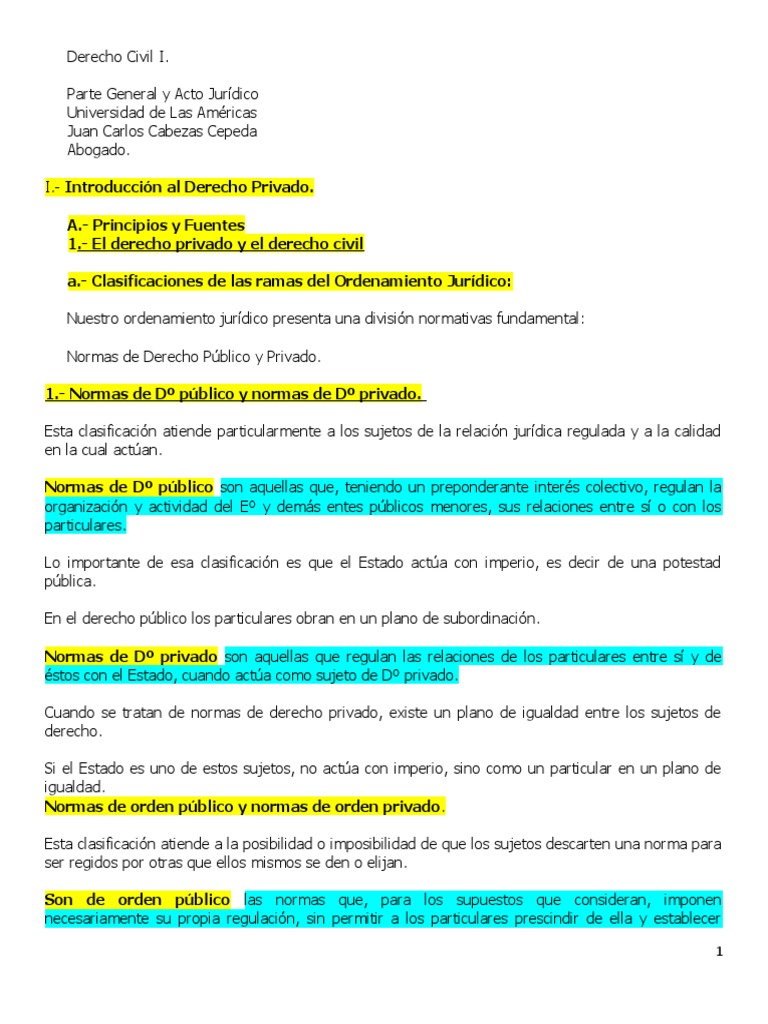 Derecho Civil I Grado | PDF | Derecho Civil (Common Law) | Ley procesal