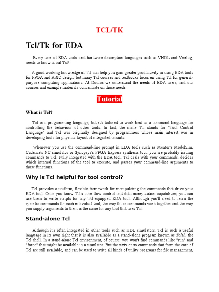 TCL Language | PDF