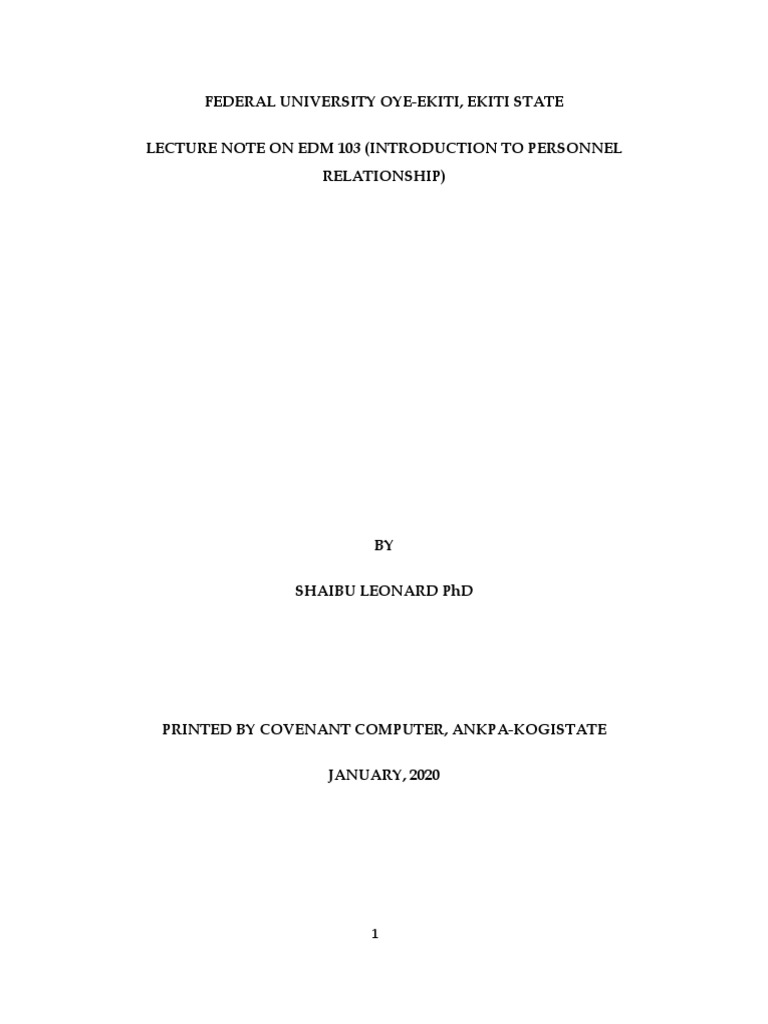 Lecture Note On Edm 103 2 | PDF | Organizational Behavior | Nonverbal ...