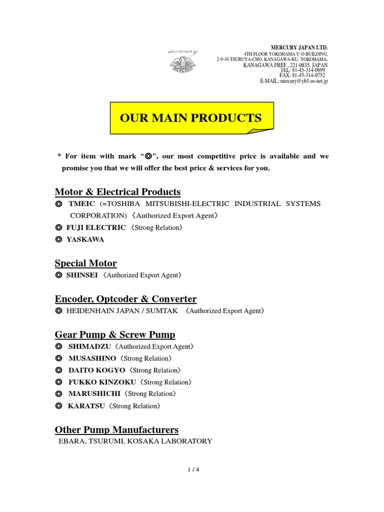 MJ Main Product List | PDF | Mechanical Engineering | Manufactured Goods