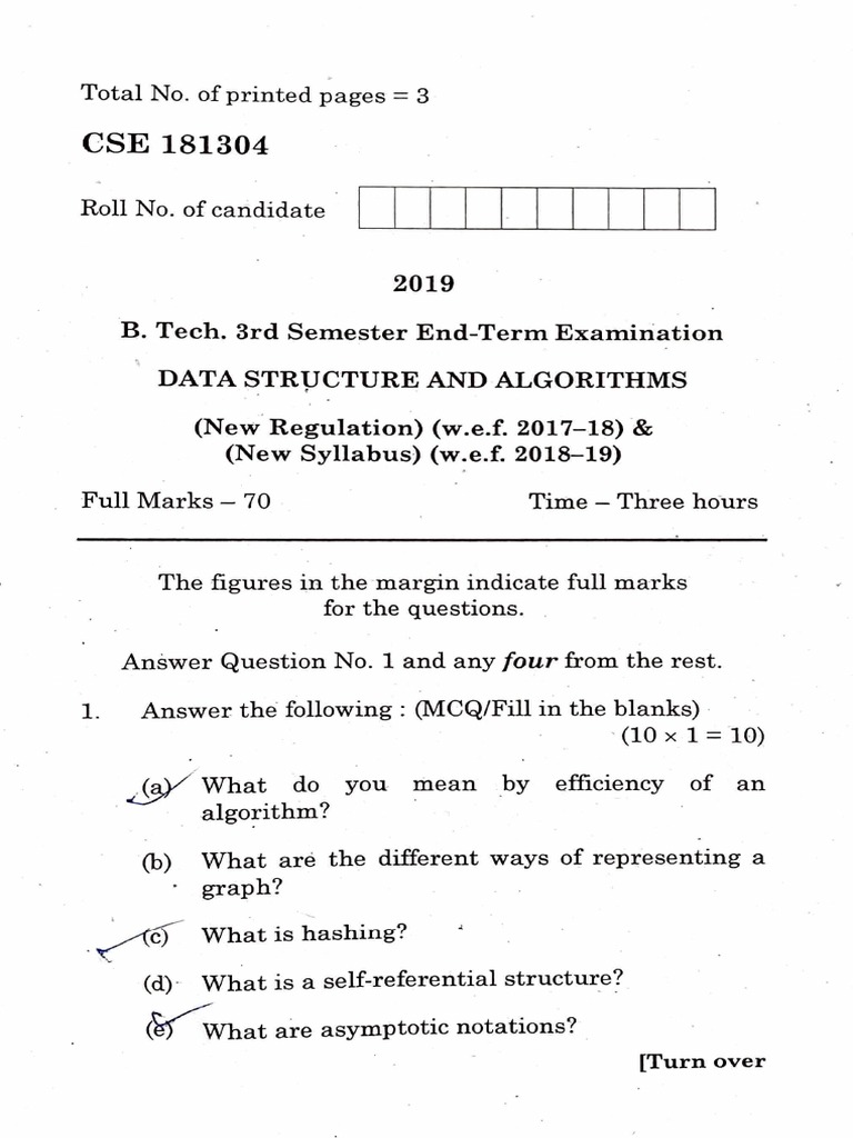 Cse 3rd Sem Dsa Pdf Algorithms And Data Structures Computer Programming 0303