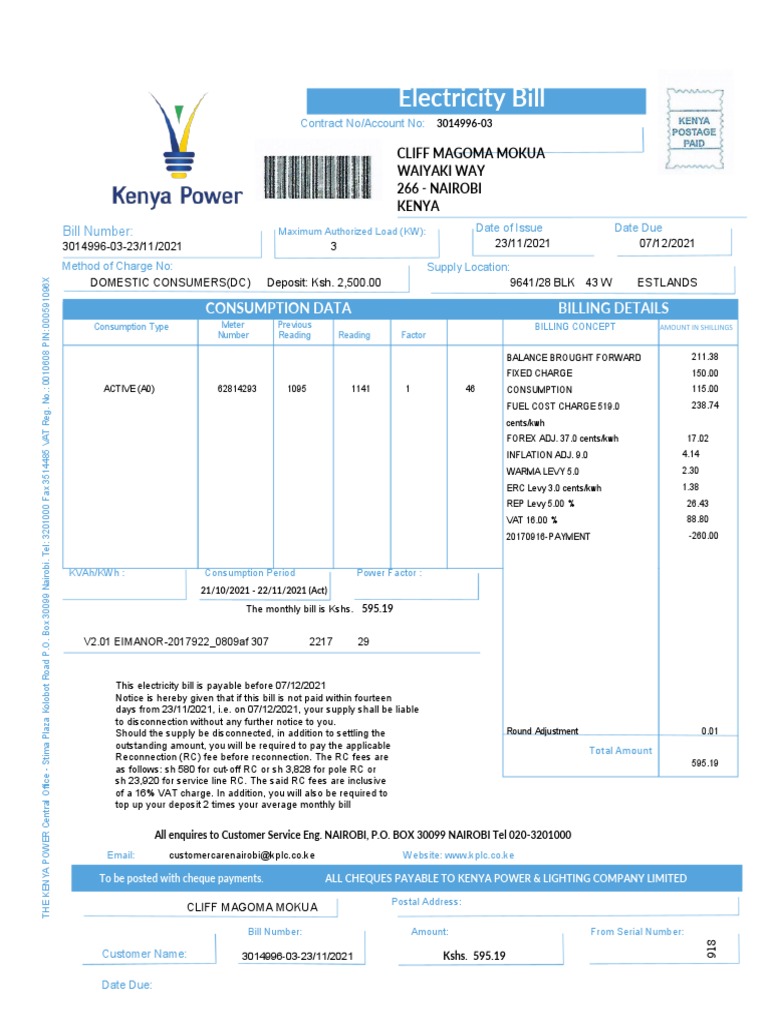 Electricity Bill: Consumption Data Billing Details | PDF | Value Added ...