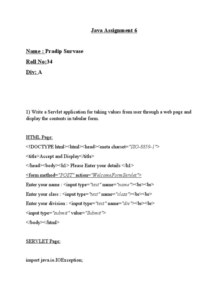 Java Assignment 6 | PDF | Databases | Information Retrieval