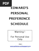 Tes Kepribadian - Tes Minat EPPS 225 Soal (Software) | PDF