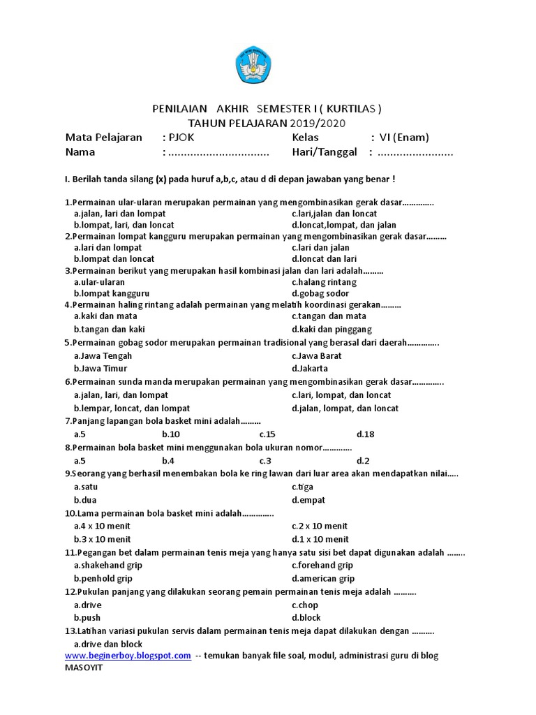 Pas Pjok Kelas 6 | PDF