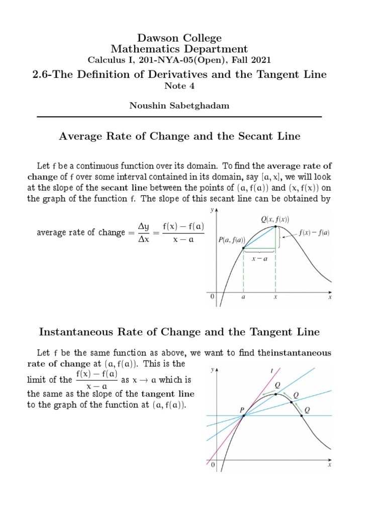 Understanding Derivatives and Tangents | PDF | Derivative | Slope
