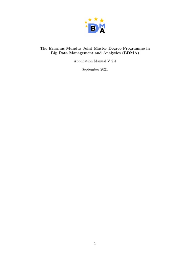 Erasmus Mundus BDMA Application Guide | PDF | Academic Degree ...