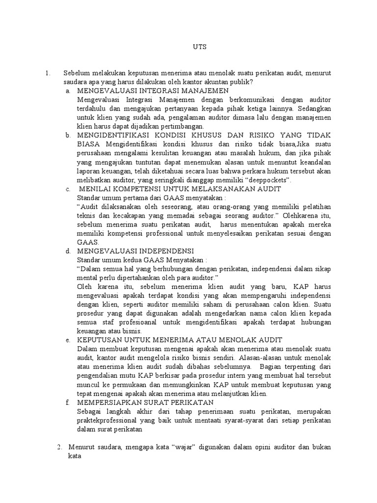 Jawaban UTS Kelas D | PDF