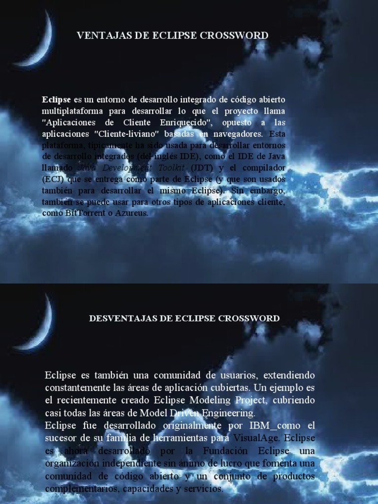 Ventajas y Desventajas de Eclipse Croosword | PDF | Informática ...
