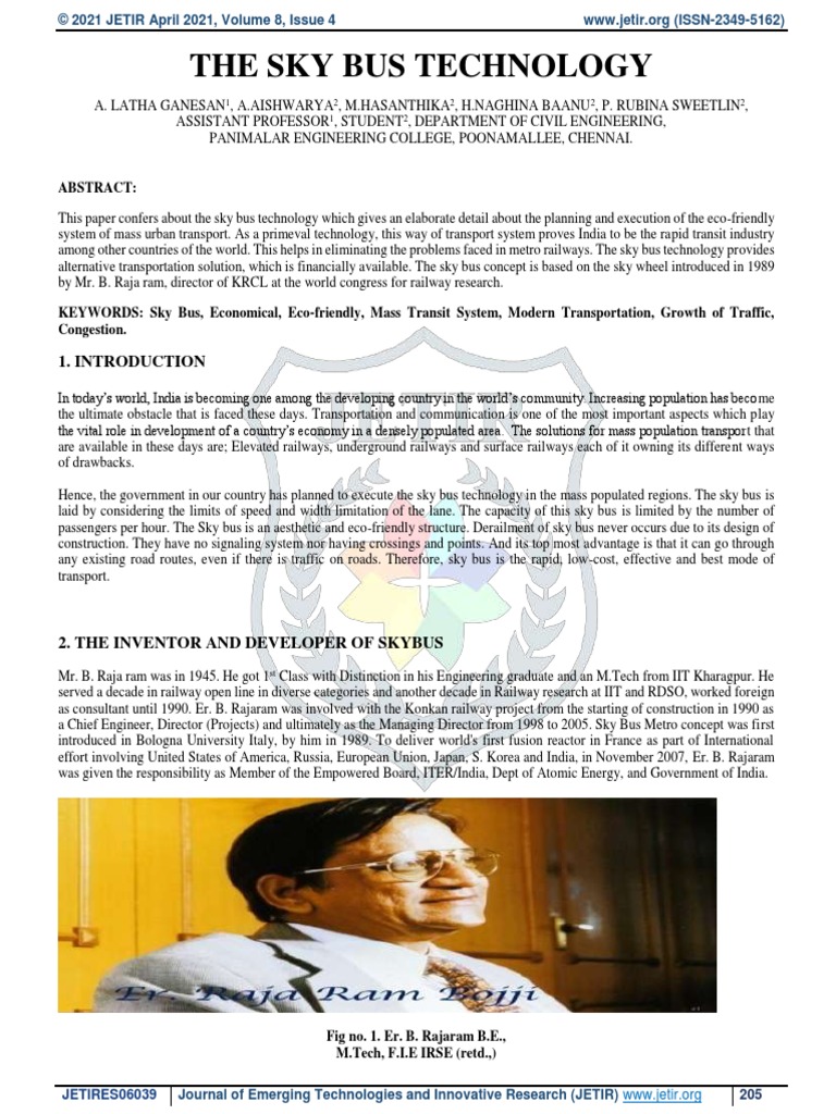 The Sky Bus Technology: Abstract | Download Free PDF | Rail Transport ...
