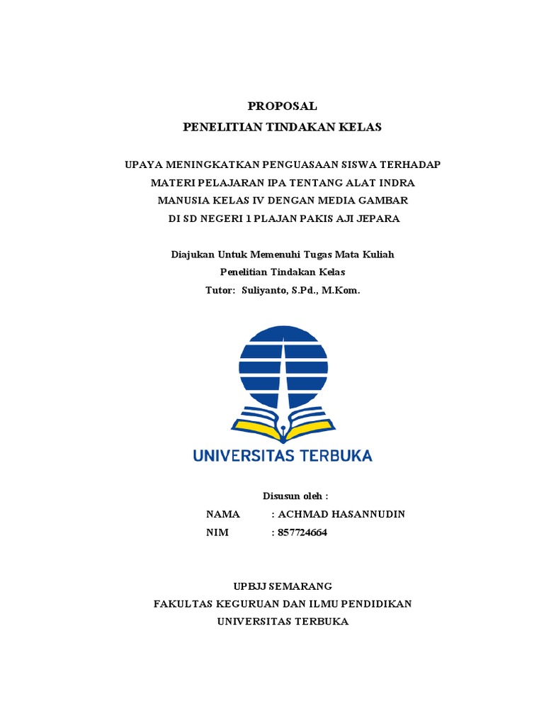 Proposal PTK SD | PDF | Karier & Perkembangan