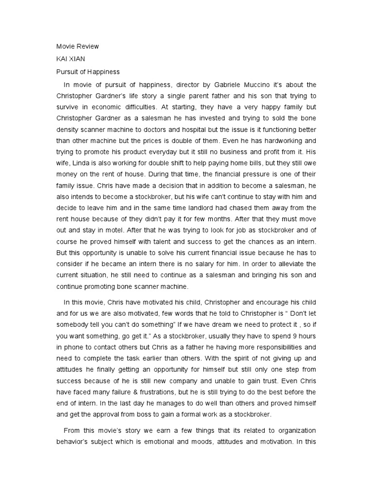 Movie Review | PDF | Motivation | Motivational