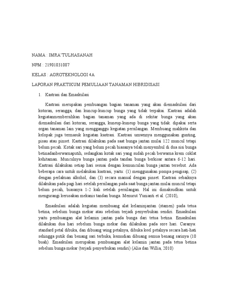 Kastrasi Merupakan Pembuangan Bagian Tanaman Yang Akan Diemaskulasi ...