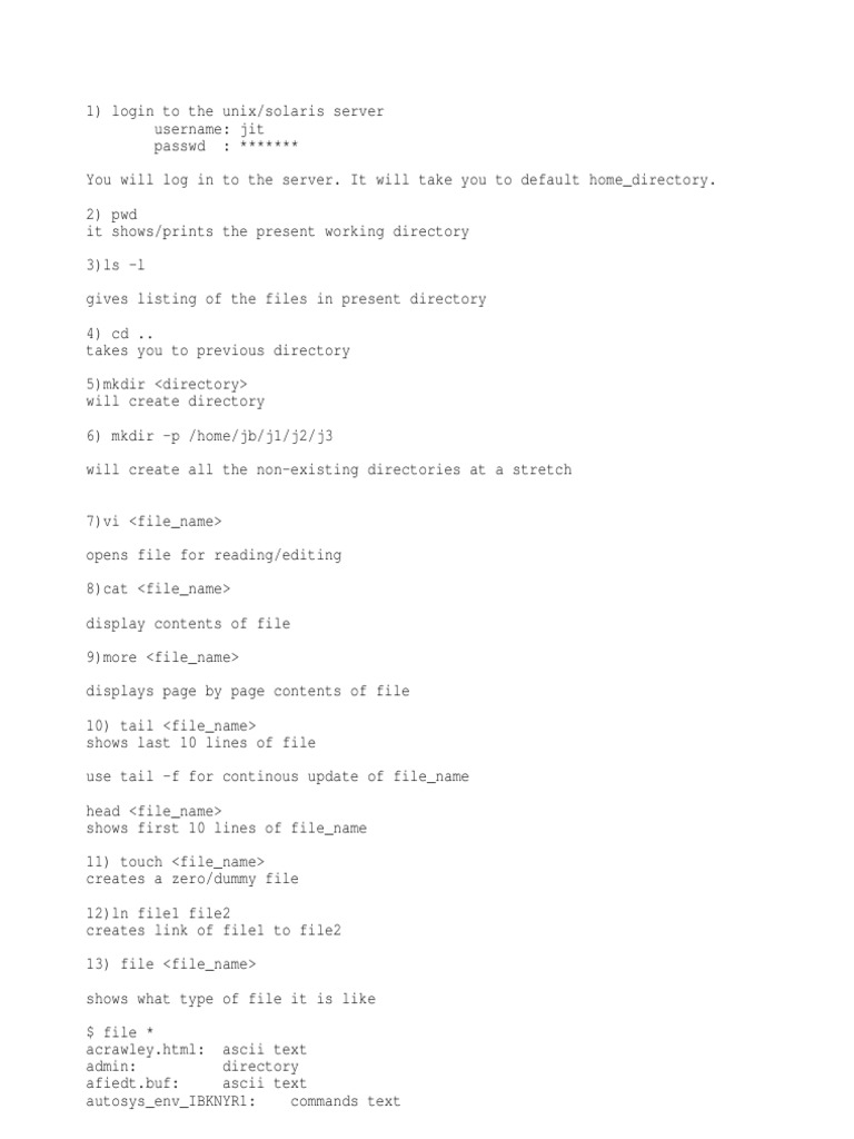 100 Unix Commands Pdf File System Text File