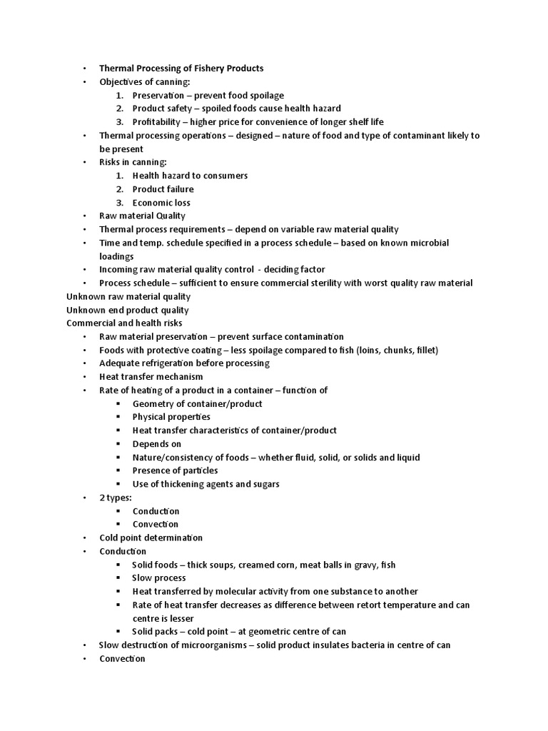 Principles of Thermal Processing in Canning | PDF | Heat Transfer ...