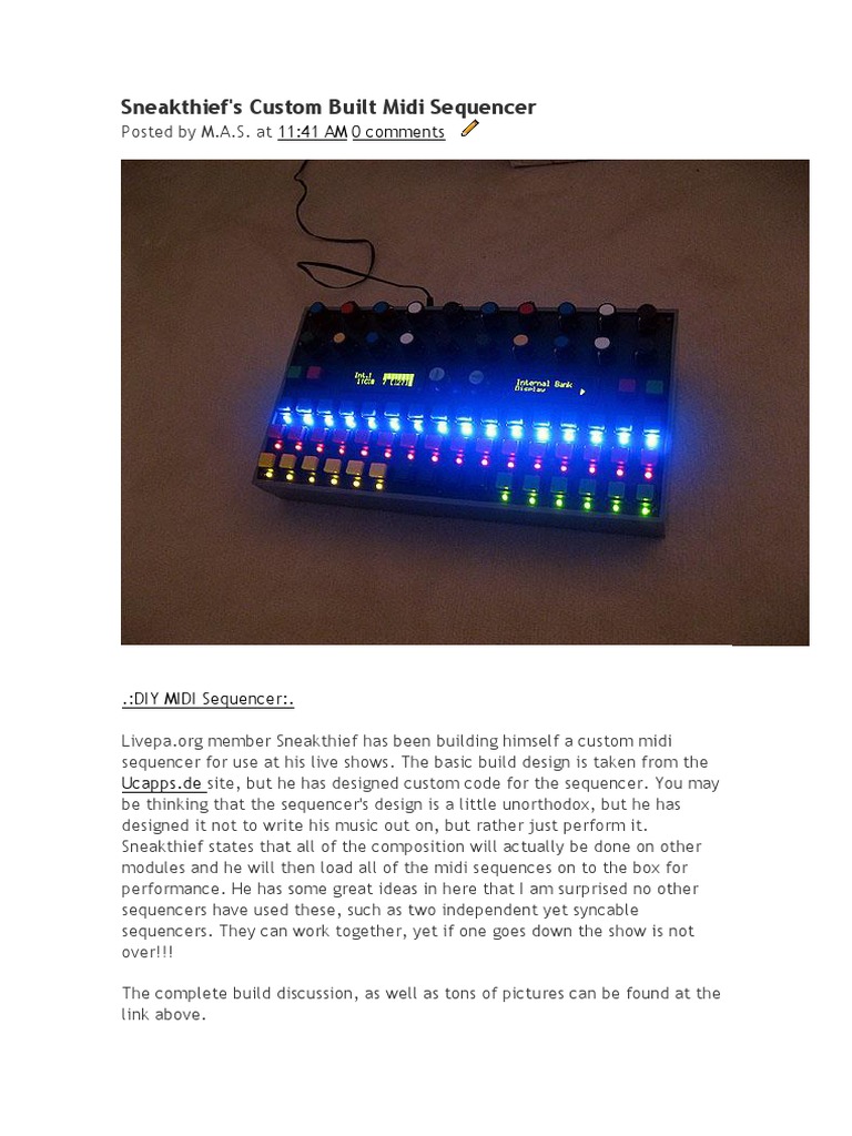 Custom MIDI Sequencer for Live Performance | PDF | Computer Engineering ...