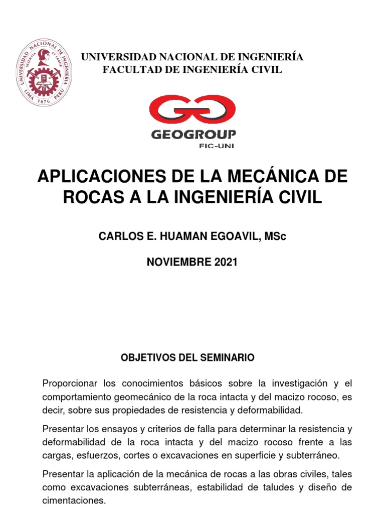 Investigación de La Roca Intacta y El Macizo Rocoso | PDF | Roca ...