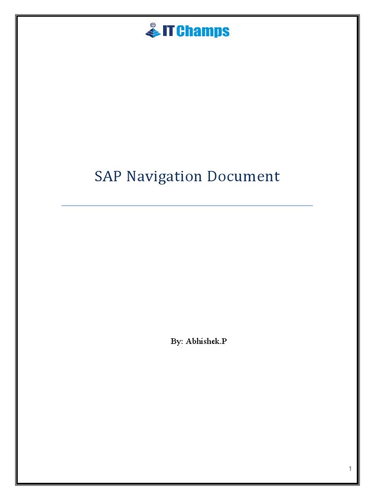 SAP Navigation Document: By: Abhishek.P | PDF | Menu (Computing) | Icon (Computing)