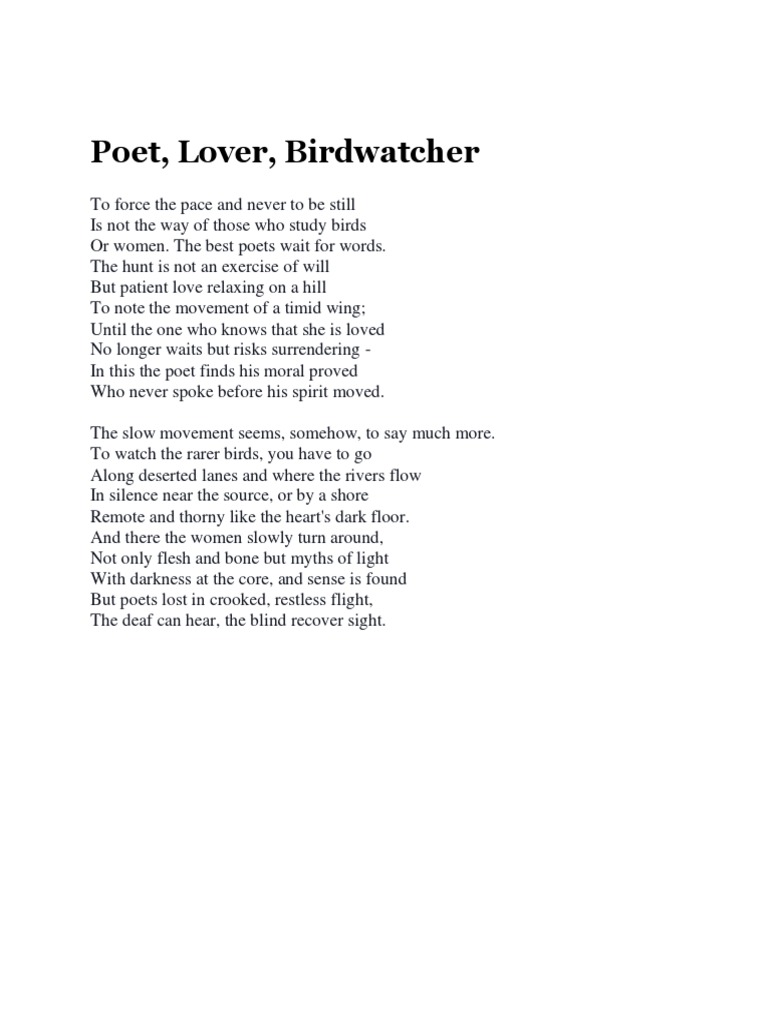 Poet, Lover, Birdwatcher | PDF