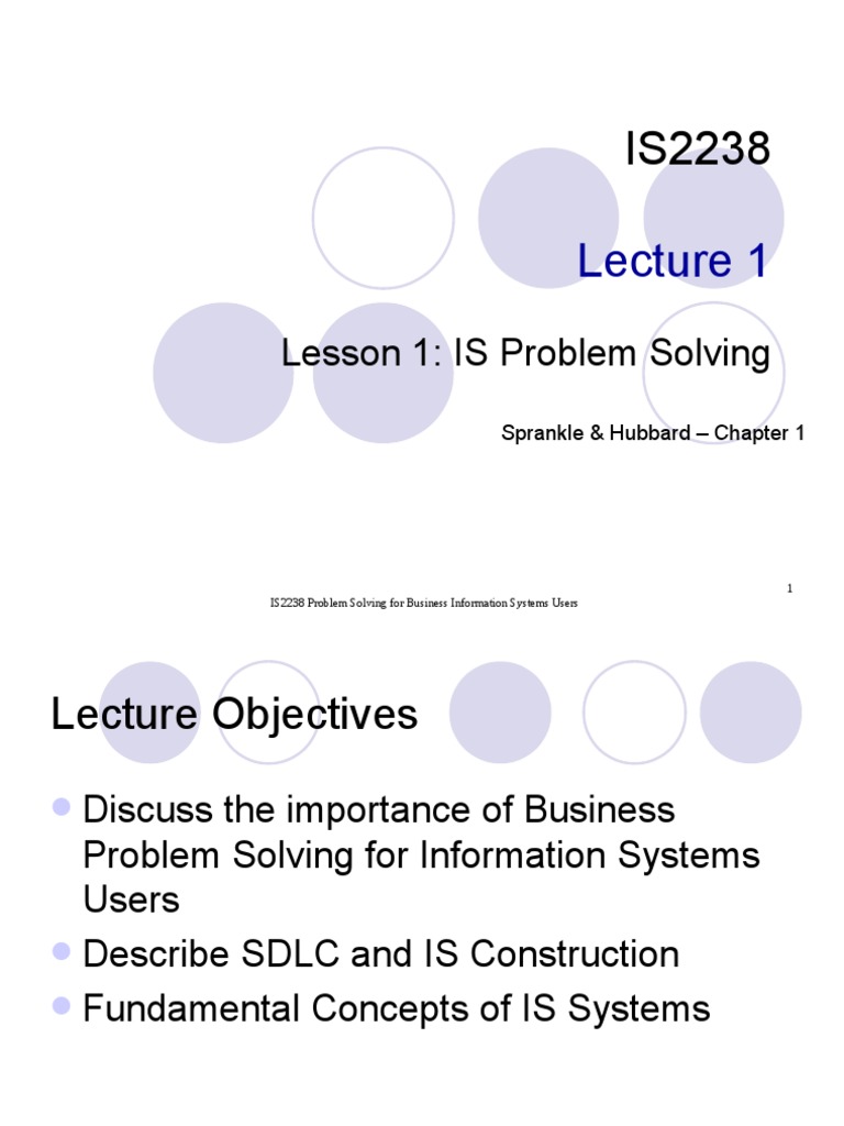 Lesson 1: IS Problem Solving: Sprankle & Hubbard - Chapter 1 | PDF ...