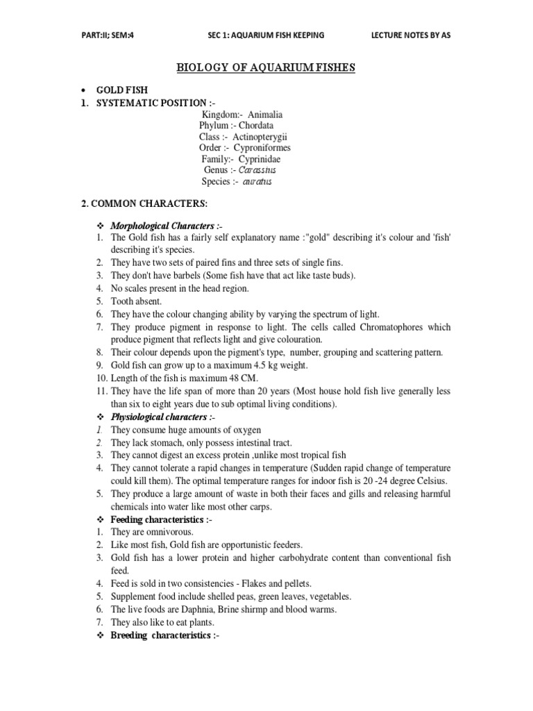 Freshwater Aquarium Fish Overview | PDF | Zoology | Fish