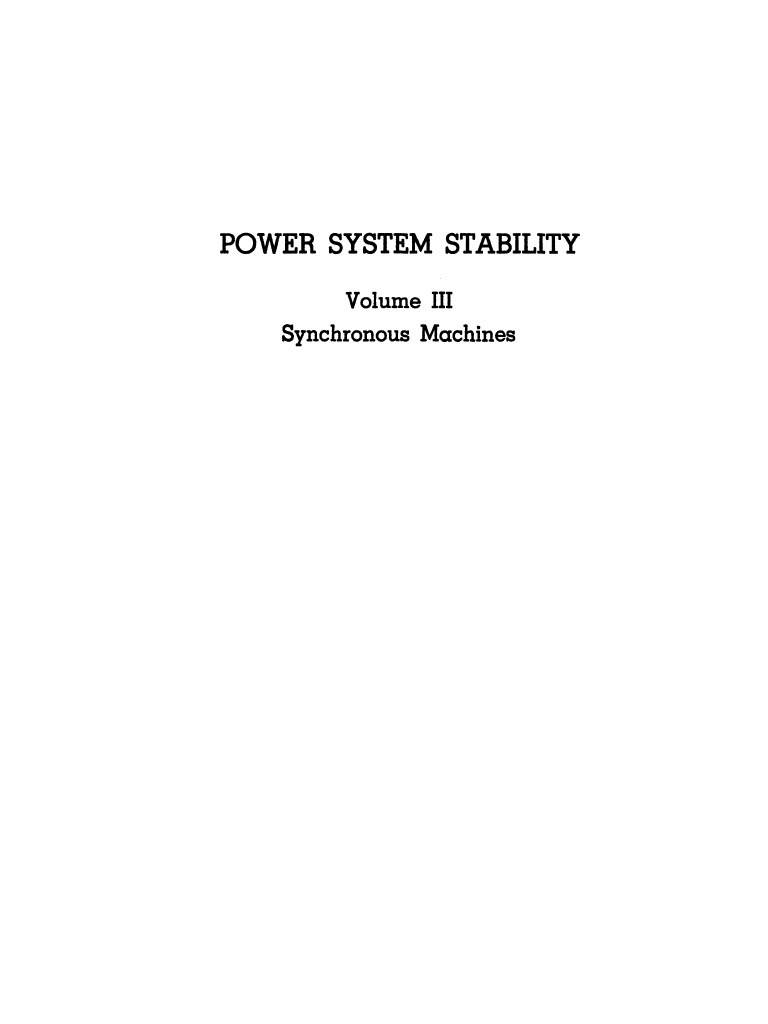 Power System Stability Vol III Kimbark | PDF | Inductance | Transformer