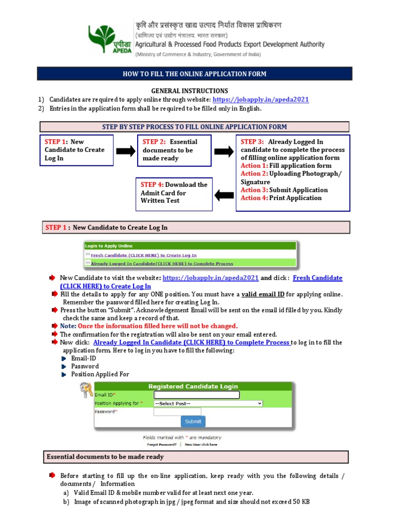 Step by Step Process To Fill Online Application Form | PDF | Login ...