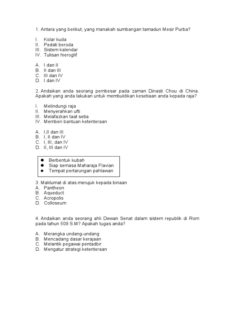 Soalan Exam Sejarah | PDF