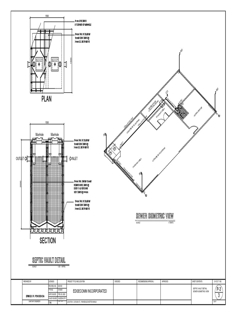 Sewer Isometric View: Manhole Manhole | PDF