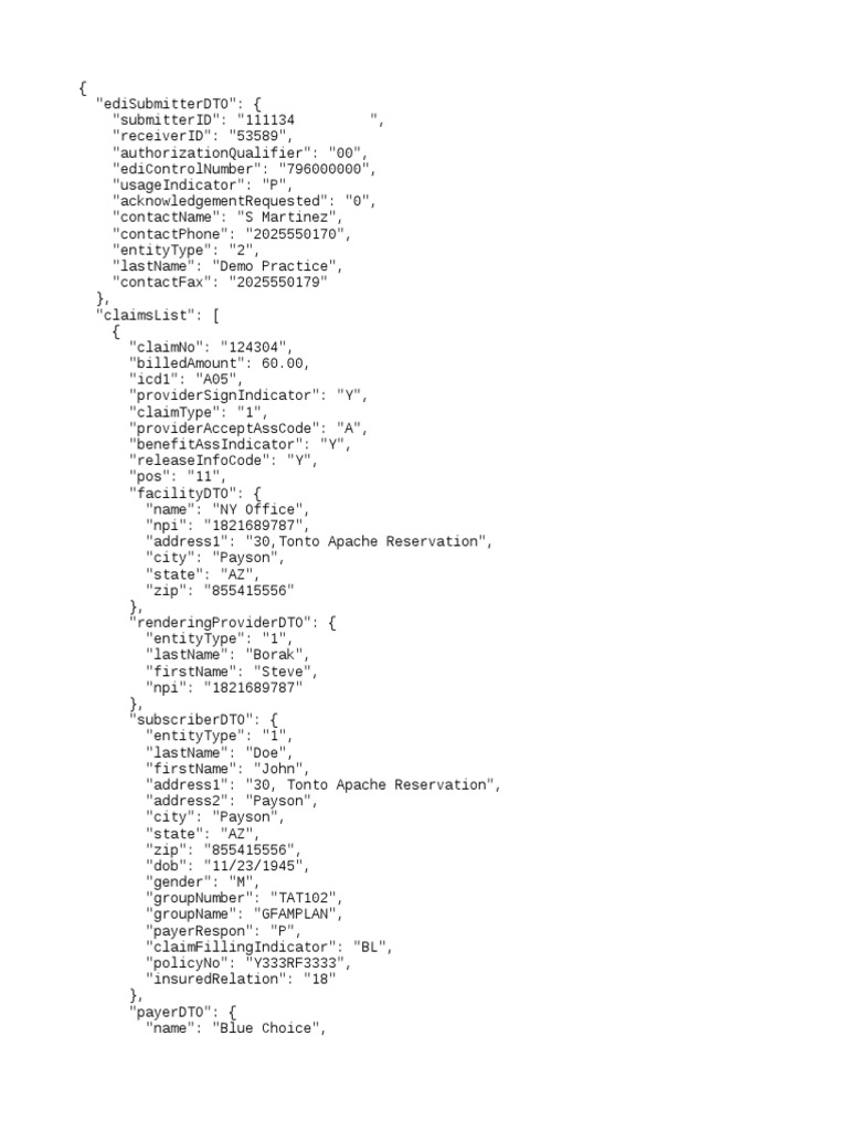 Sample EDI 837 | Download Free PDF | New Mexico | Southwestern United ...