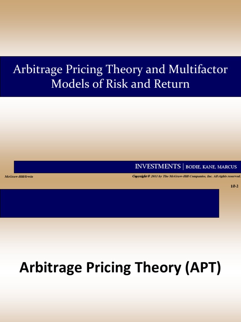 Chapter 3 Arbitrage Pricing Theory - Part 2 | PDF | Arbitrage | Capital ...