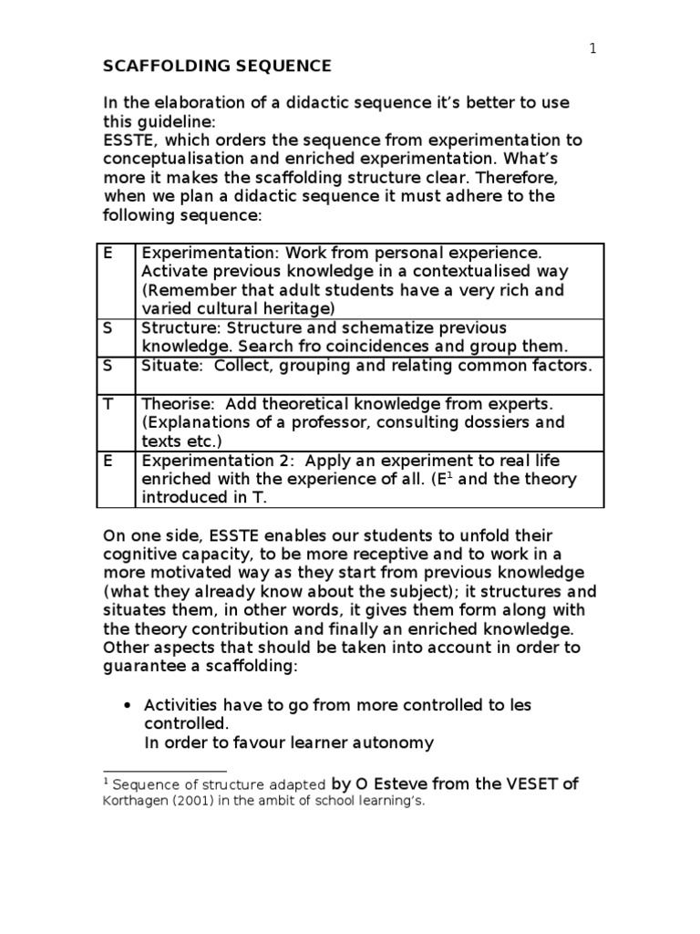 Scaffolding Sequence | PDF | Experiment | Neuropsychological Assessment