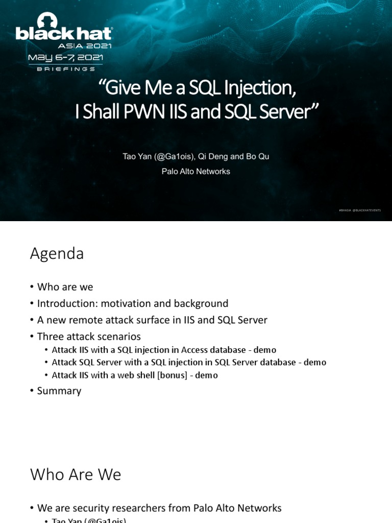 SQL Injection IIS | PDF | Microsoft Sql Server | Internet Information ...