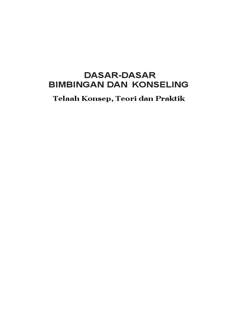 Buku Dasar-Dasar BK Prof Syafar, DKK | PDF