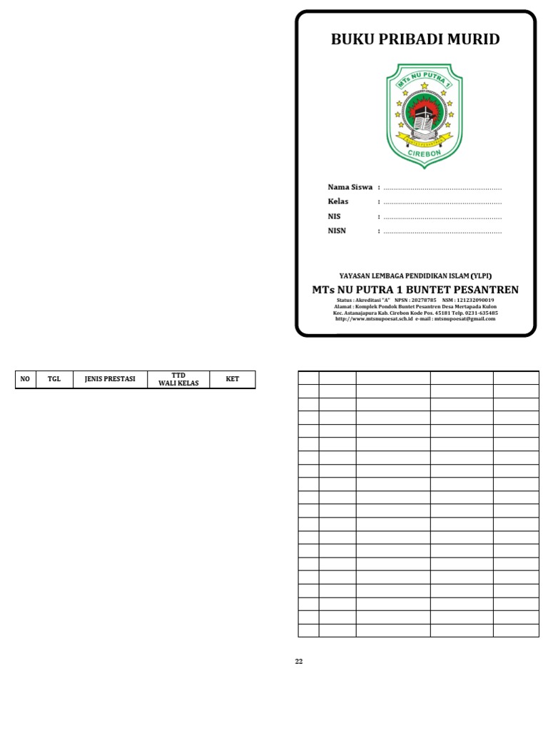 Buku Pribadi Siswa BK 1 | PDF