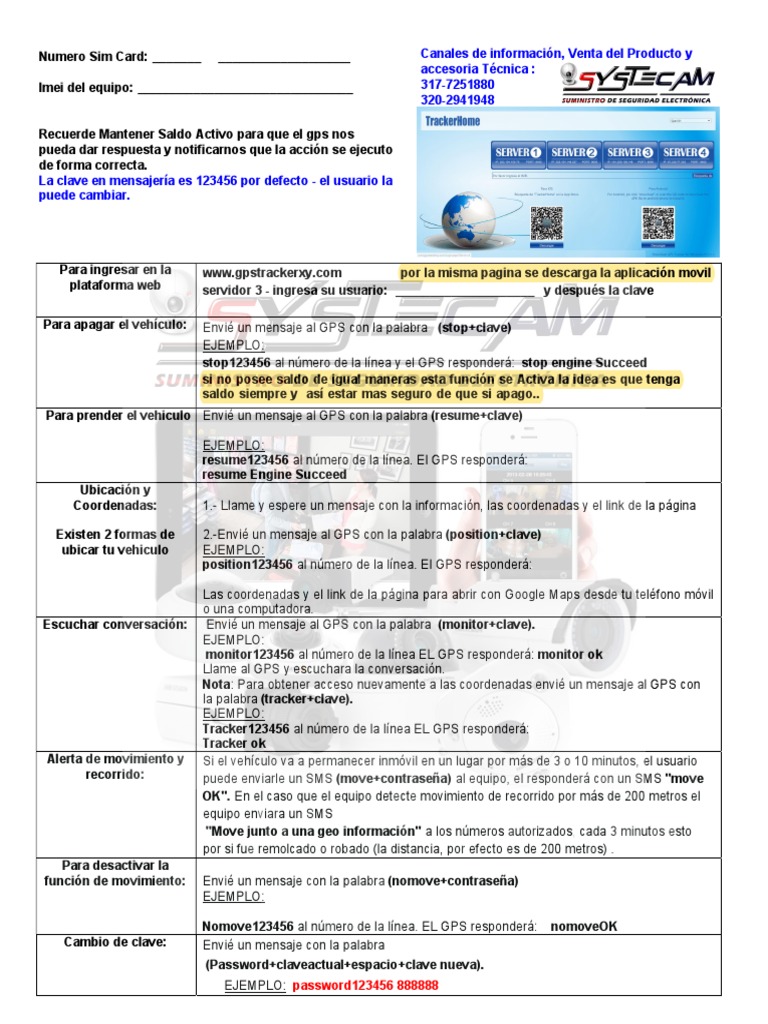 Manual GPS Tracker Systecam | PDF | Sistema de Posicionamiento Global ...