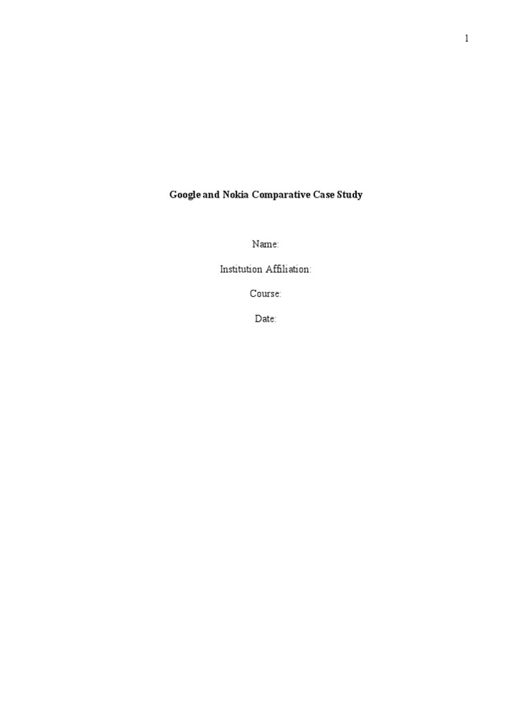 Comparative Case Study | PDF | Organizational Structure ...