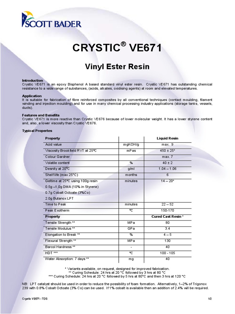 Crystic Ve671 | PDF | Chemistry | Materials