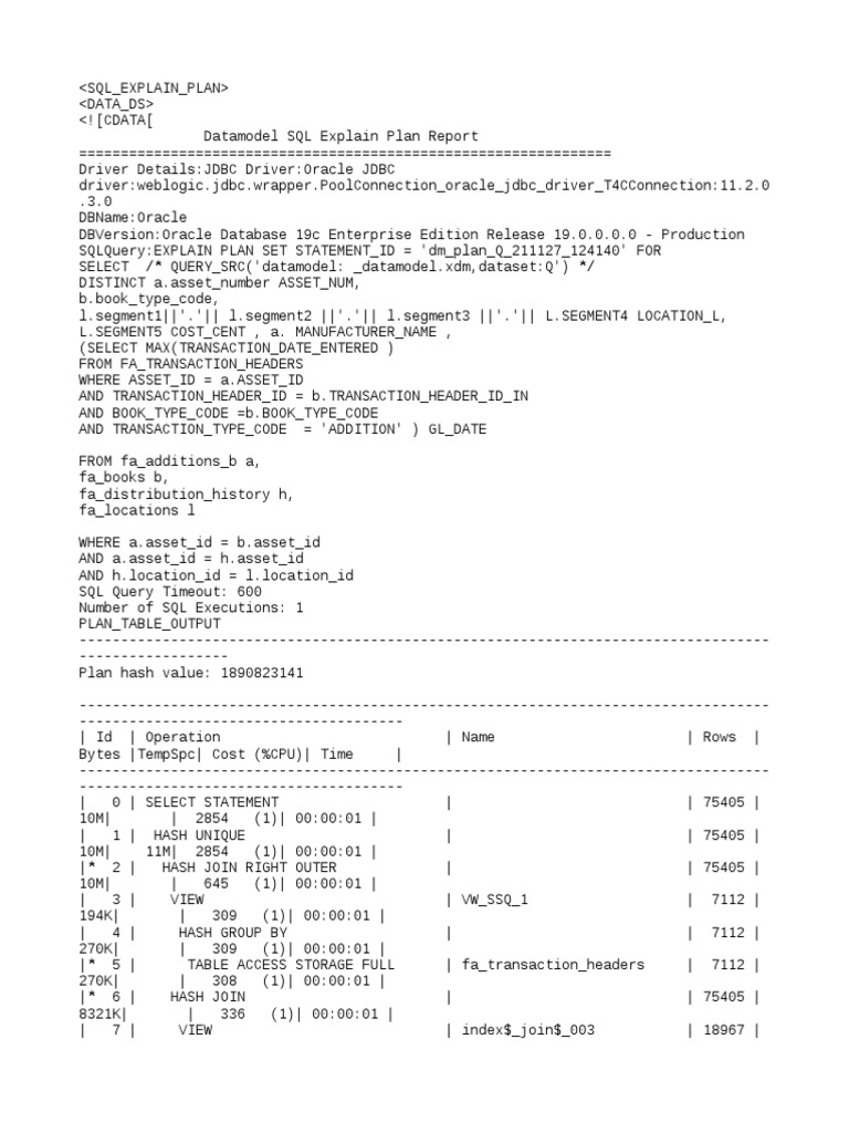 Explain Plan Pdf Database Index Information Age