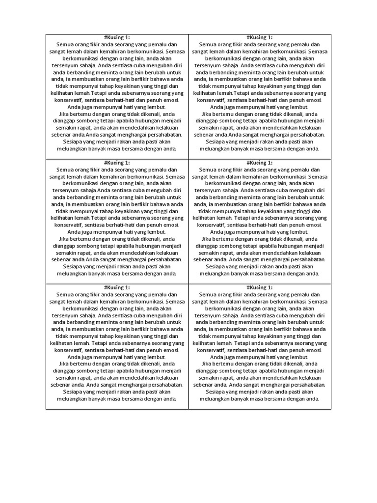 Personaliti (Kucing) | PDF