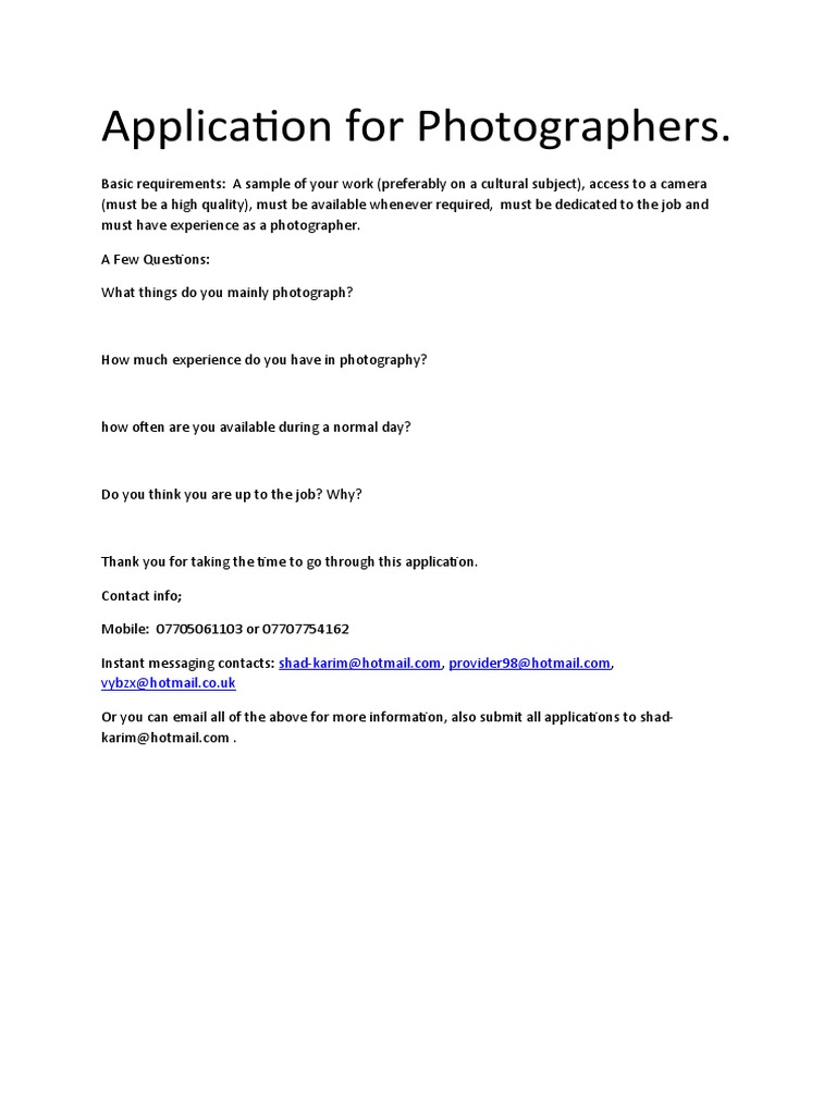 Application For Photographers | PDF | Business