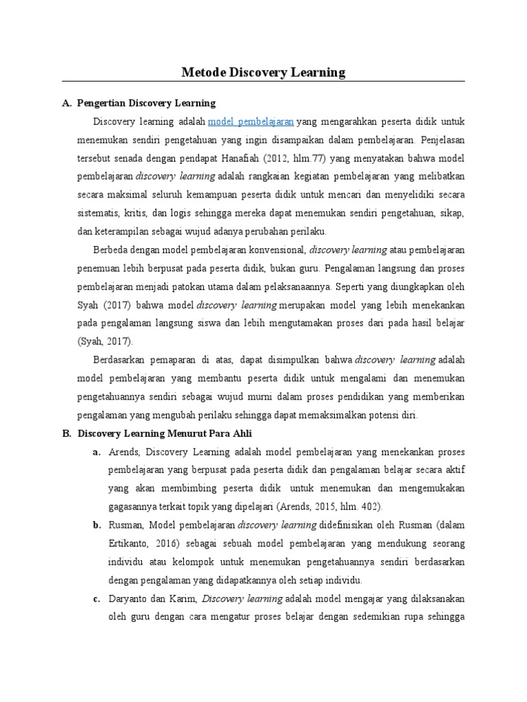 Metode Discovery Learning - Brainstroming | PDF