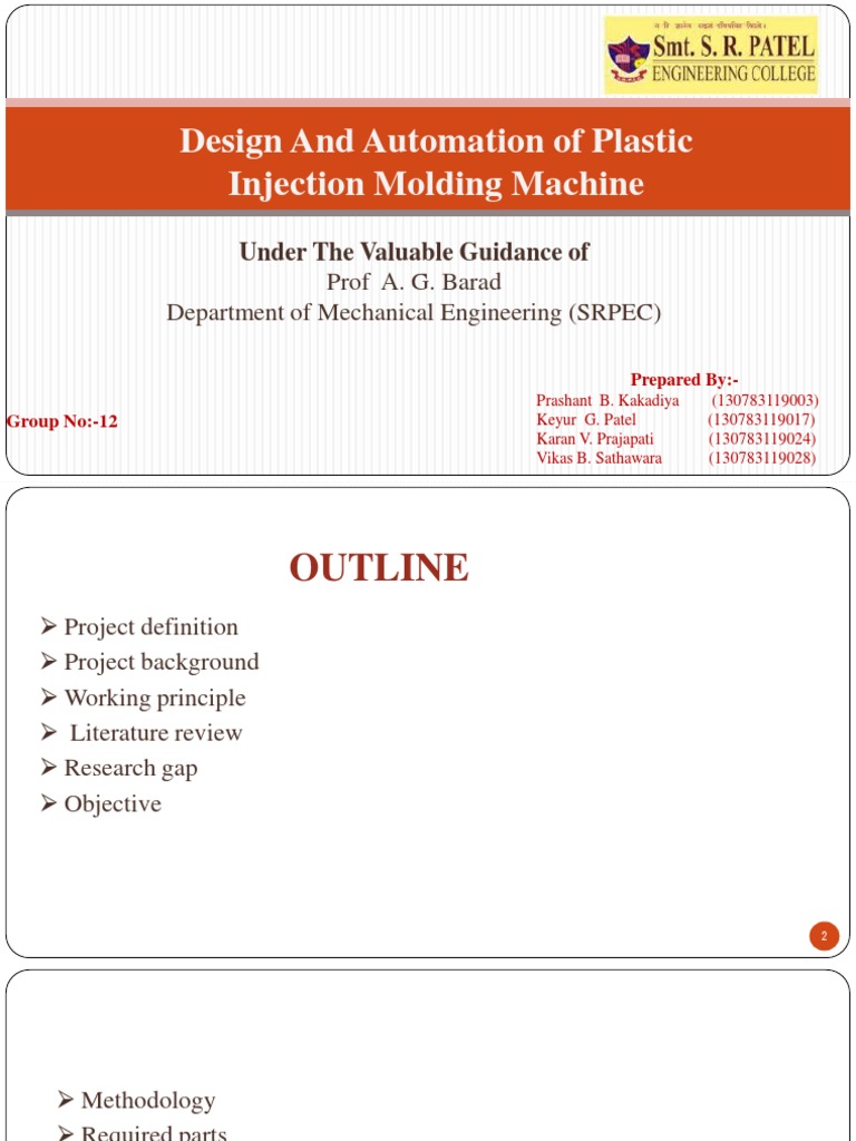 Design and Automation of Plastic Injection Molding Machine: Under The ...