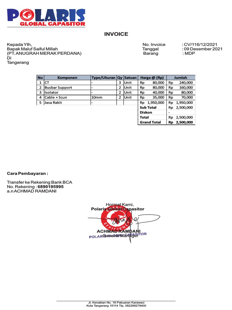 Invoice MDP | PDF