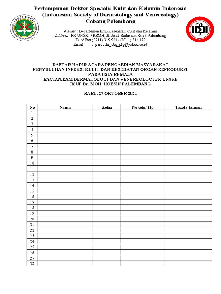 Blanko Absensi Pengmas Ponpes Dengan Kop | PDF